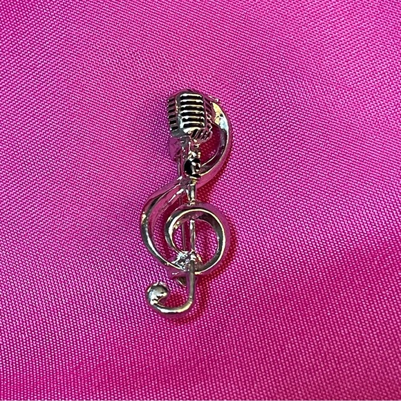 Jewelry | Silver Music Note With Microphone Pin | Poshmark